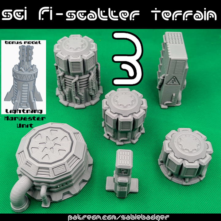 3D Printable Sci Fi Scatter Terrain set 3 by brander roullett